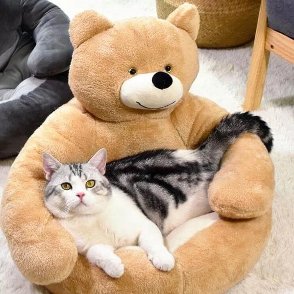 Teddy Bear Cuddler Cat Bed Dog Bed – lionclay