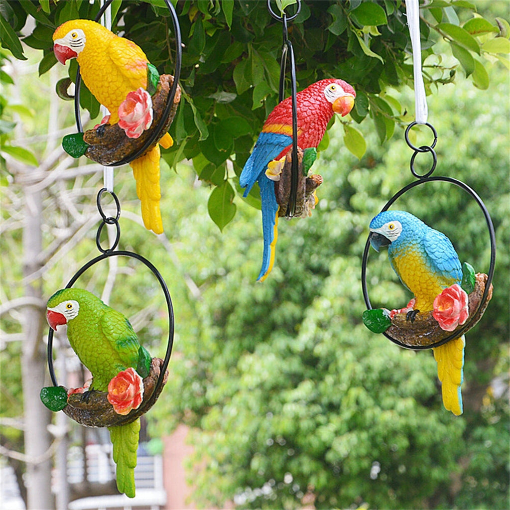 Iron ring parrot pendant garden decoration – lionclay