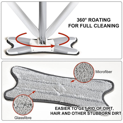 🔥360° Rotatable Adjustable X-Type Butterfly Cleaning Mop – lionclay