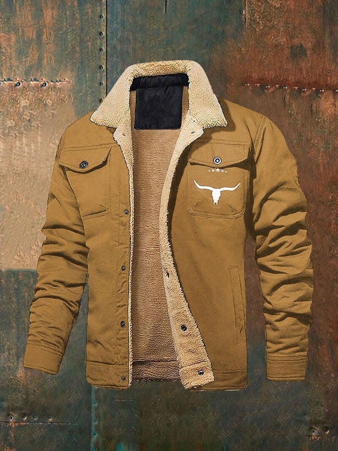 Men's Retro Western Winter Fleece Jacket – lionclay