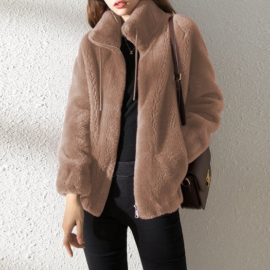 Padded Coat Stand-collar Double-faced Fleece Jacket – lionclay
