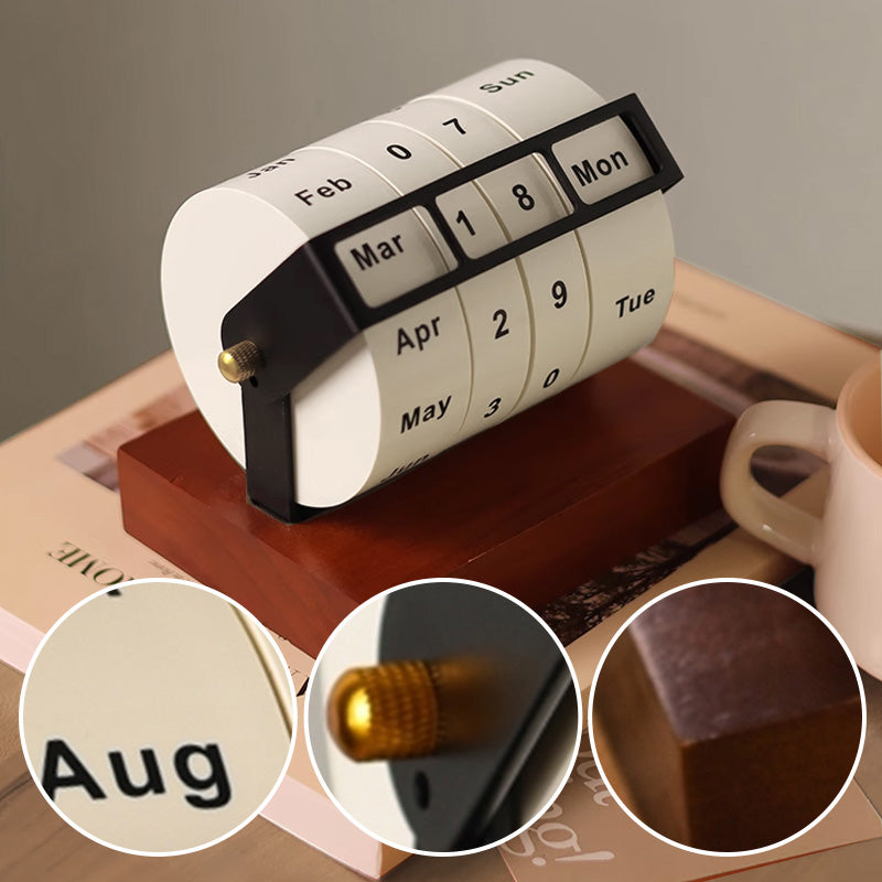 Rotary Wooden Countdown Desktop Perpetual Calendar – lionclay