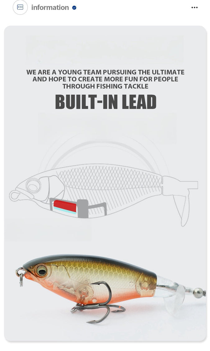 6.5g/12g propeller surface lure bionic fish hook – lionclay