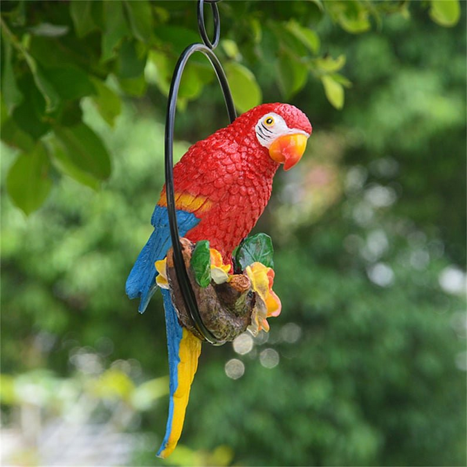 Iron ring parrot pendant garden decoration – lionclay