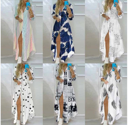 💕Women's Elegant Long Shirt Button Dresses – lionclay