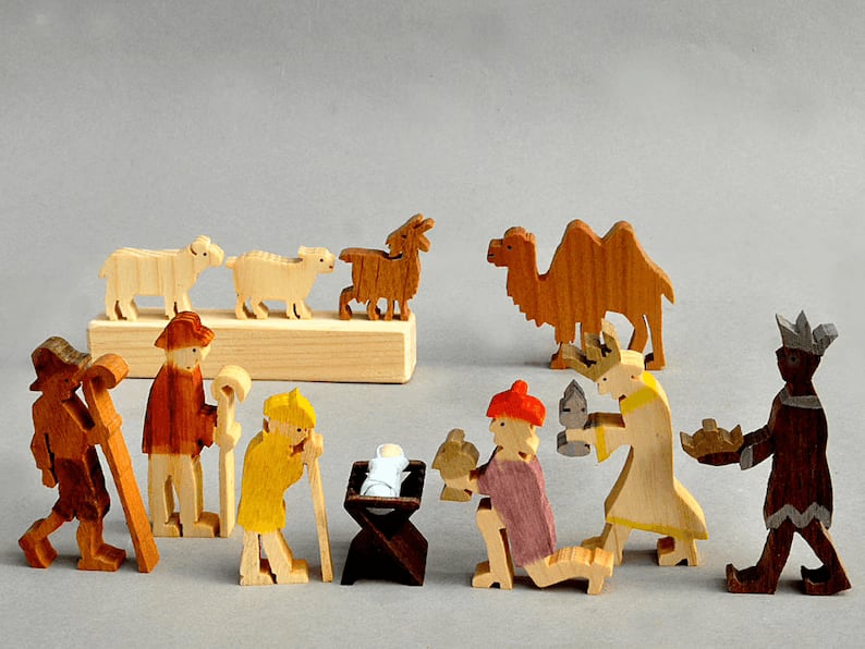 🔥Story Unique Nativity Set Wooden Nativity Scene – lionclay