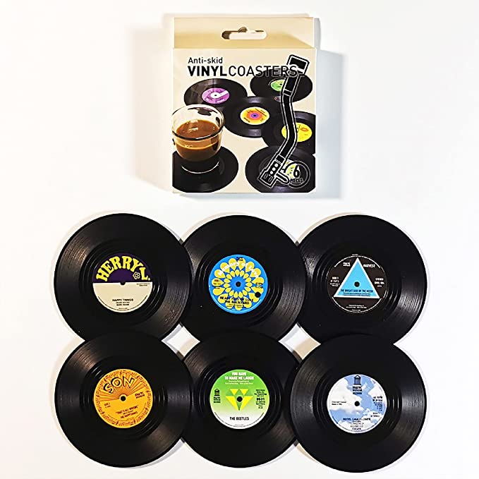 Vinyl Record Coasters with Retro Vinyl Player Holder – lionclay