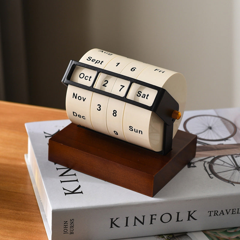 Rotary Wooden Countdown Desktop Perpetual Calendar – lionclay