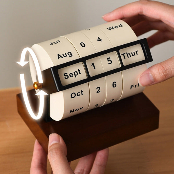 Rotary Wooden Countdown Desktop Perpetual Calendar – lionclay
