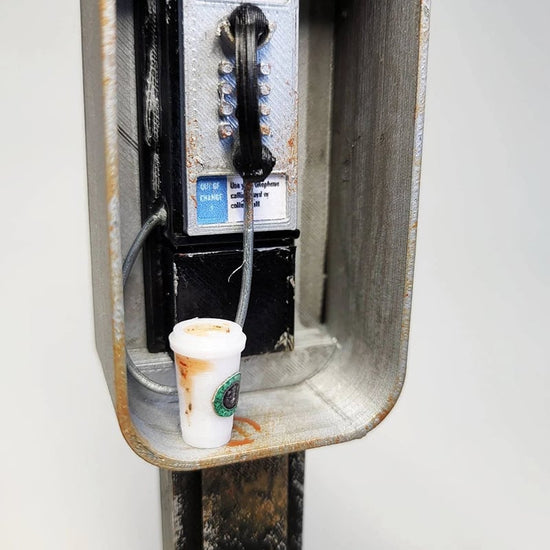 Handmade Miniature American payphone in 1:12 scale – lionclay