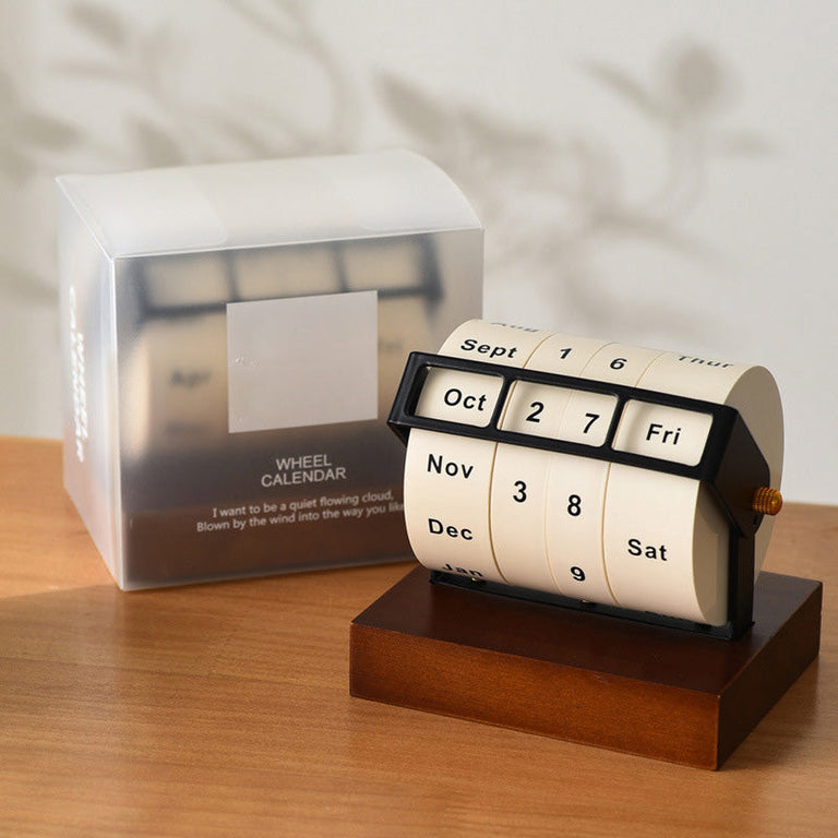 Rotary Wooden Countdown Desktop Perpetual Calendar – lionclay