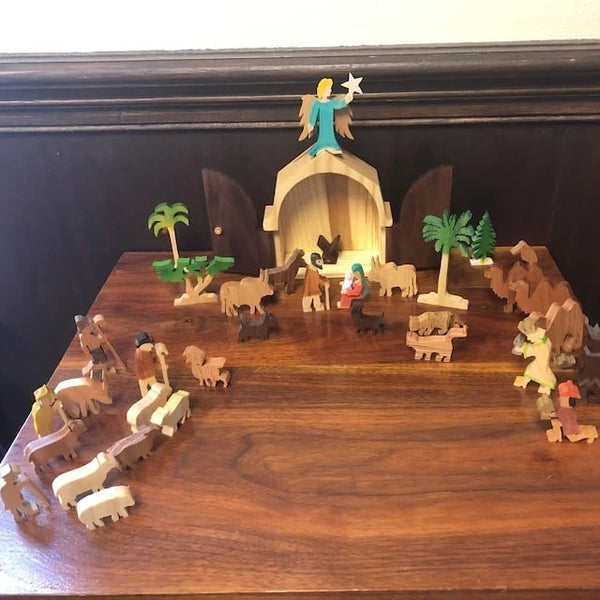🔥Story Unique Nativity Set Wooden Nativity Scene – lionclay