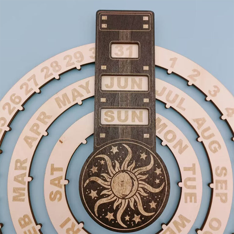 Wooden Rotating Circular Perpetual Calendar – lionclay