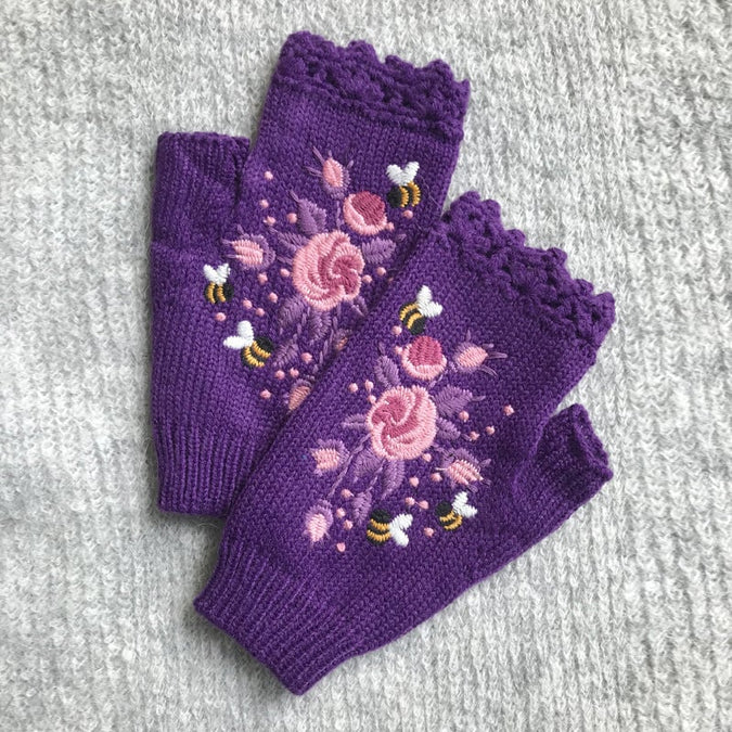 🌸Hand Embroidered Gloves – lionclay
