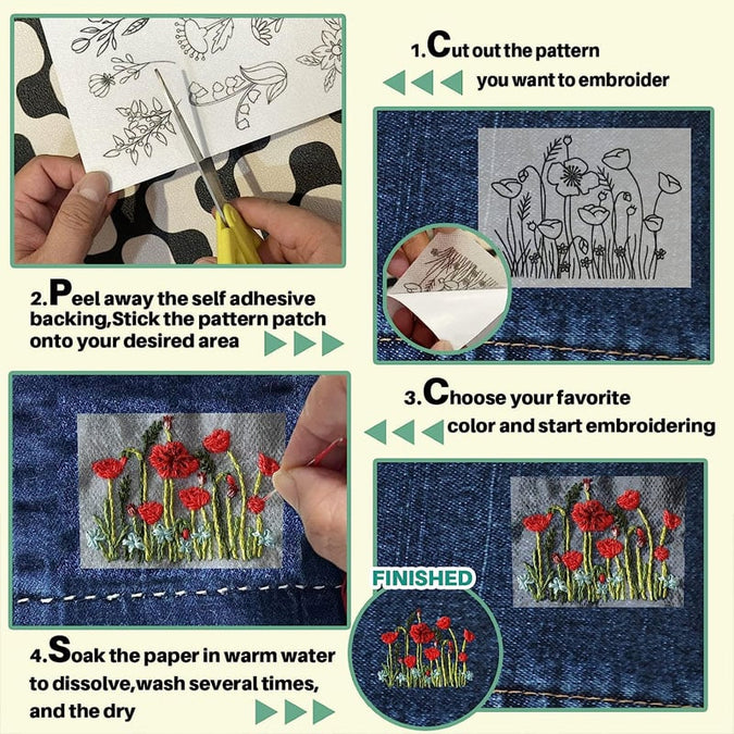 Water Soluble Flower Patterns for Embroidery🎁 – lionclay