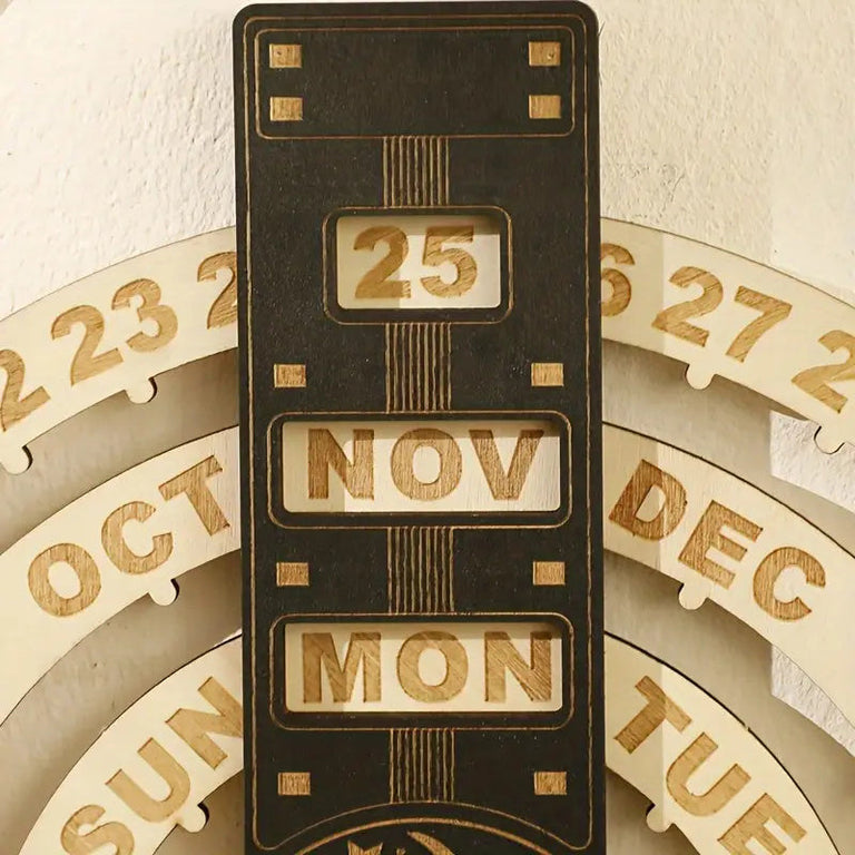 Wooden Rotating Circular Perpetual Calendar – lionclay