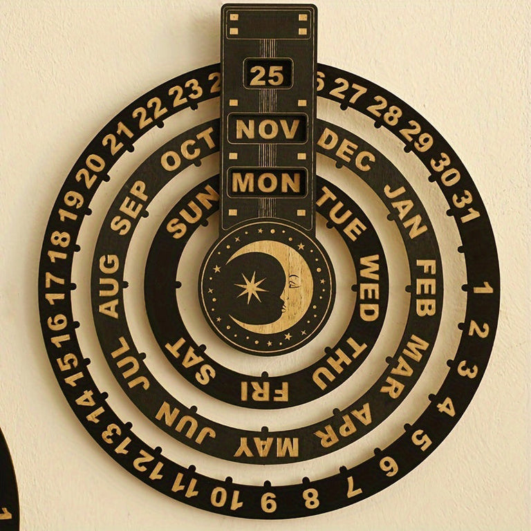 Wooden Rotating Circular Perpetual Calendar – lionclay
