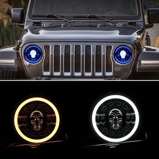 7 inch Skull LED Headlights – lionclay