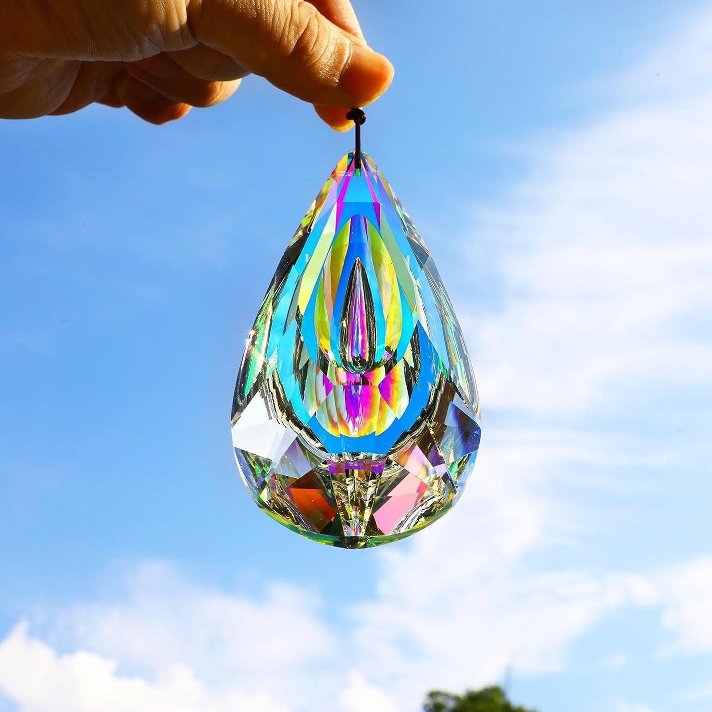 120mm AB-Color Hanging Crystals Prism Suncatcher – lionclay
