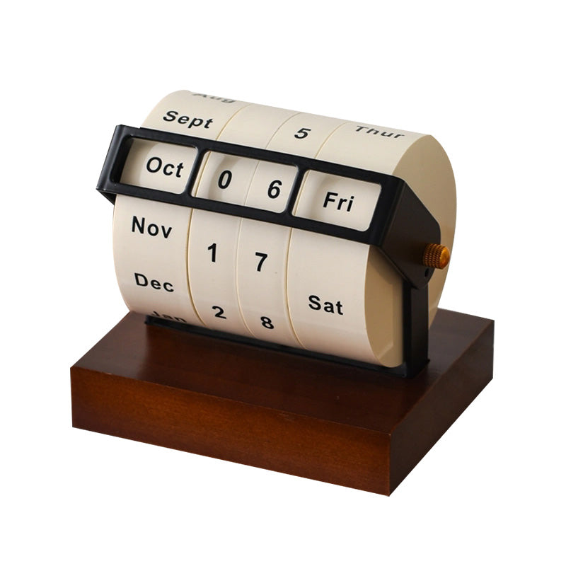 Rotary Wooden Countdown Desktop Perpetual Calendar – lionclay
