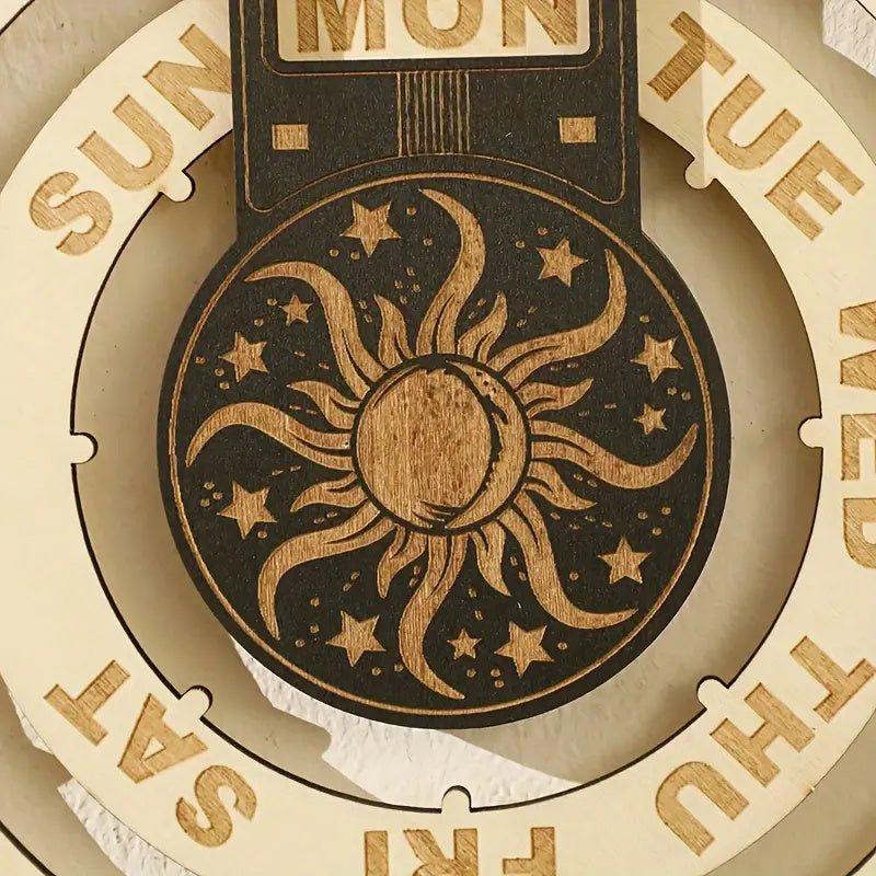 Wooden Rotating Circular Perpetual Calendar – lionclay