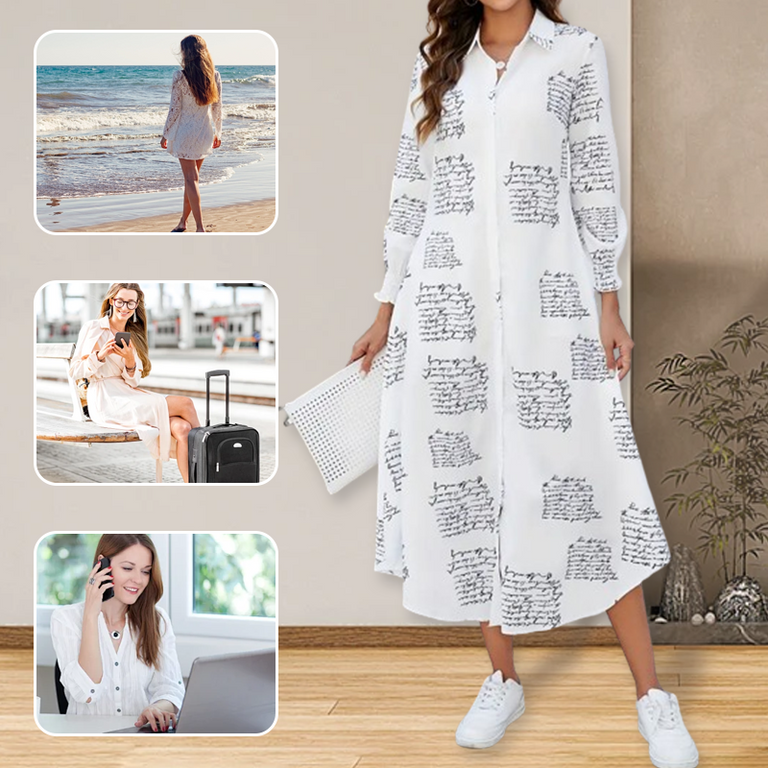 💕Women's Elegant Long Shirt Button Dresses – lionclay