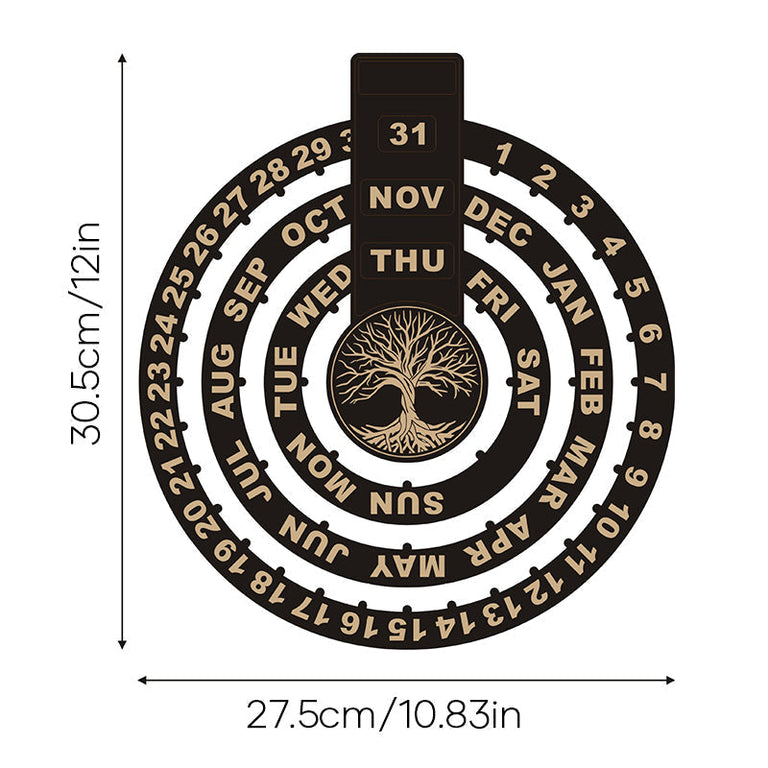 Wooden Rotating Circular Perpetual Calendar – lionclay