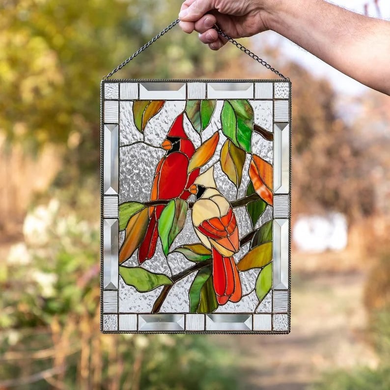 Cardinal Stained Window Panel – lionclay