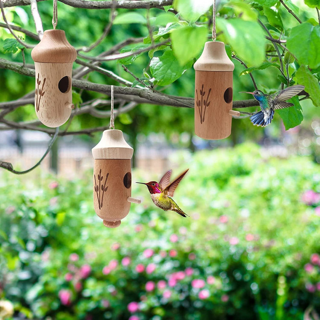💕Wooden Hummingbird House-Gift for Nature Lovers – lionclay