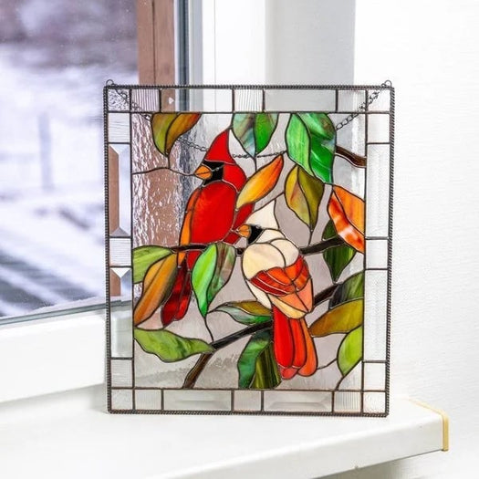 Cardinal Stained Window Panel – lionclay