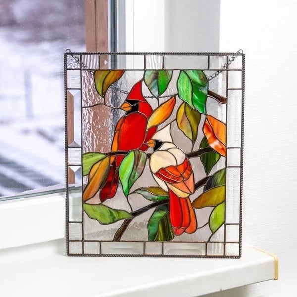 Cardinal Stained Window Panel – lionclay