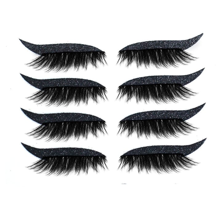 REUSABLE SELF-ADHESIVE EYELINER AND EYELASH STICKERS WITH GLITTER ...