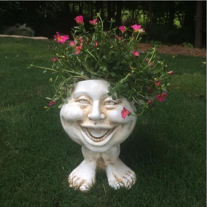 Mugglys Face Statue Planter – lionclay