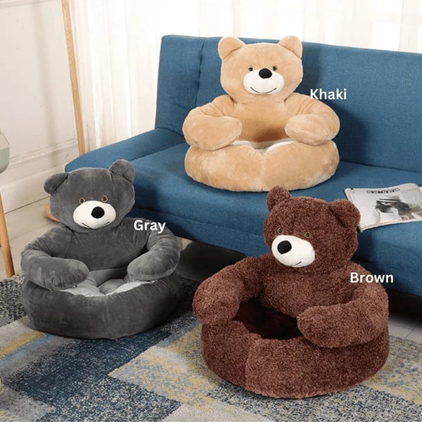 Teddy Bear Cuddler Cat Bed Dog Bed – lionclay