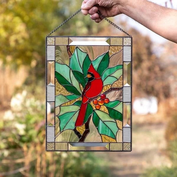 Cardinal Stained Window Panel – lionclay
