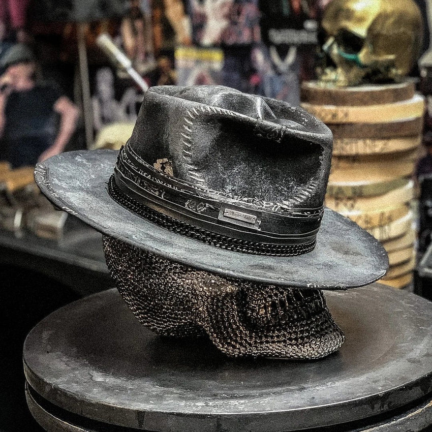💀"Harvester of Sorrow" Handmade Skull Hat – lionclay