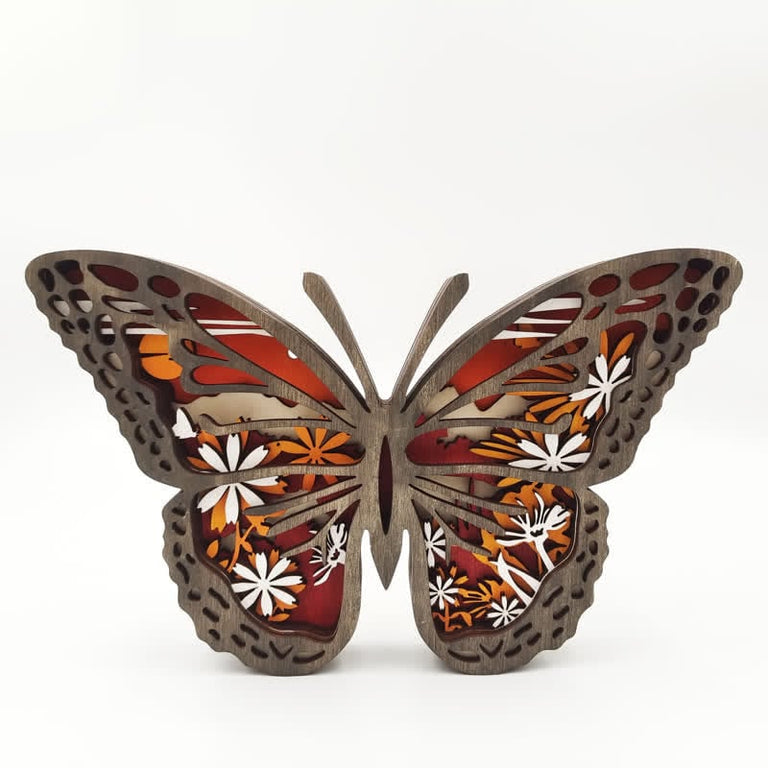 3D Wooden Carving Art Butterfly Wood Crafts Home Carving Decorations ...