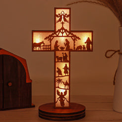 3D Christmas Wooden Nativity Scene Book Display With Light – lionclay